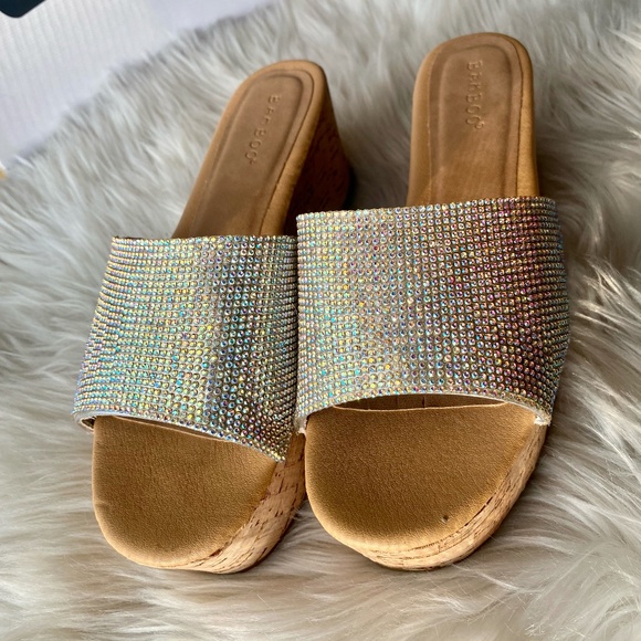 BAMBOO | Shoes | Bamboo Glitter Wedge Sandal 65 | Poshmark